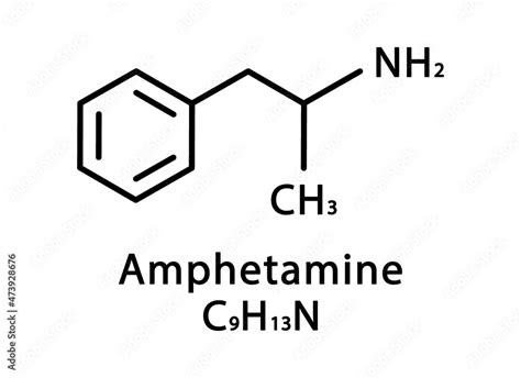 Amphetamine Molecular Structure Amphetamine Skeletal Chemical Formula