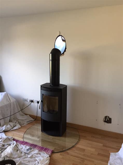 Thaxted Stoves Termatech Stove Fitted On Glass Hearth Facebook