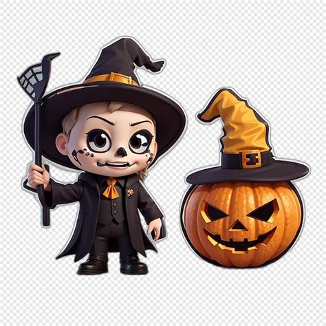Premium Psd Halloween Sticker Illustration