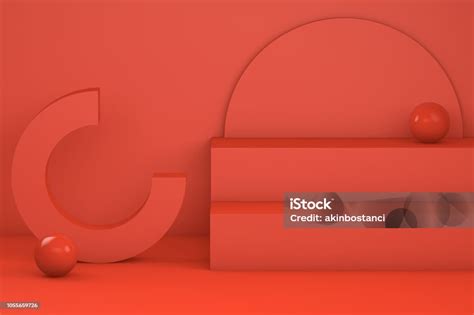3d 최소한의 빨간 계단 연단 및 기하학적 인 도형 벽에 대한 스톡 사진 및 기타 이미지 벽 빨강 0명 Istock