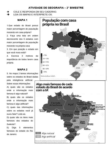 Atividade De Geografia 7 Ano 2 Bimestre Pdf