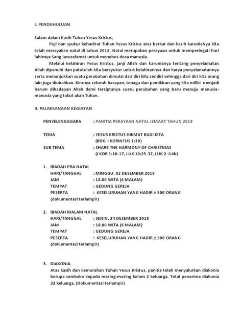 Laporan Panitia Natal 2018 Pdf