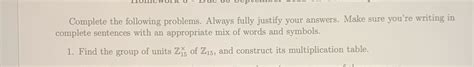 Solved Complete The Following Problems Always Fully Justify Your