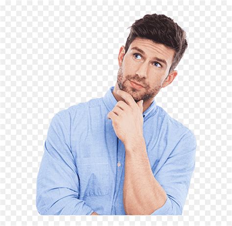 A Man Looking Up With His Chin Resting On His Hand While He Is Thinking