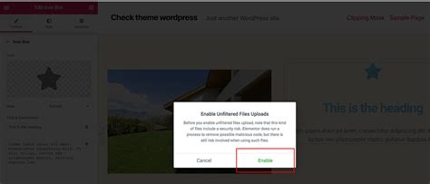 how to enable upload svg in elementor page builder wordpress