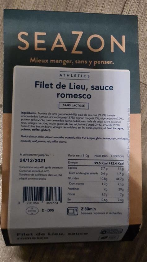 Filet De Lieu Sauce Romesco Seazon 410 G