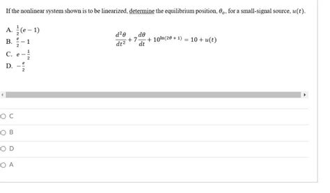Solved If The Nonlinear System Shown Is To Be Linearized Chegg