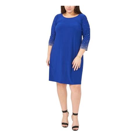 Msk Dresses Msk Womens Blue Unlined Pullover Styling 34 Sleeve
