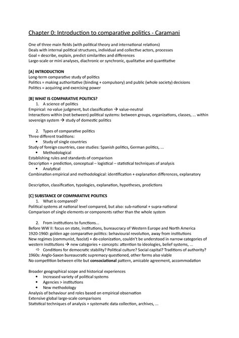 Comparative Institutional Politics Handbook Daniele Caramani