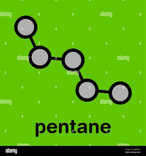 Pentane N Pentane Alkane Molecule Stylized Skeletal Formula