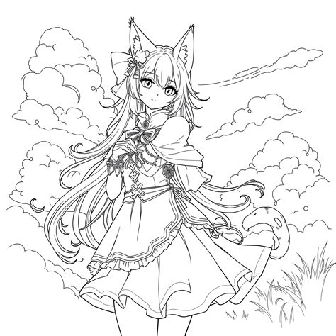 Best Cosplay Catgirl Coloring Pages Free Printable Pdf