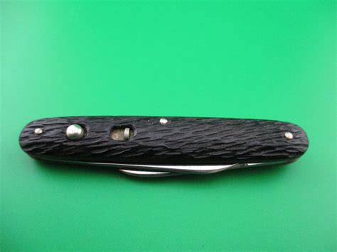 Keen Kutter Medium Double Vintage Black Stagged Automatic Knife Apple