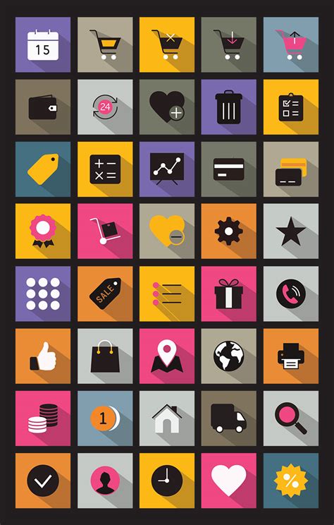 40 Flat Long Shadow Icons Ai And Pngs