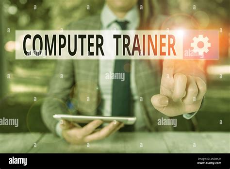 Conceptual Hand Writing Showing Computer Trainer Concept Meaning