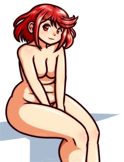 Rule 34 1girls Breasts Female Female Only Jezmm Naked Nintendo Nude Pyra Sitting Solo