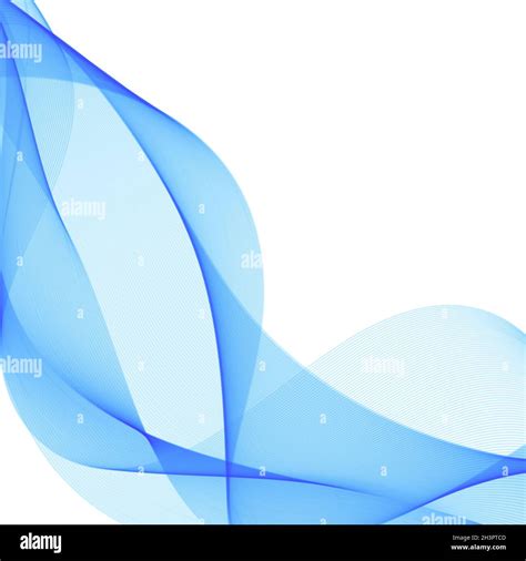Abstract Blue Wavy Lines On White Background Vector Stock Photo Alamy