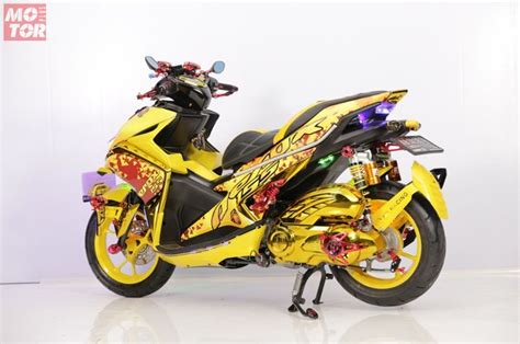 Jadi Mewah Modifikasi Motor Yamaha Aerox Pakai Warna Ngejreng Hingga