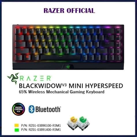 Promo Razer Blackwidow V3 Mini Hyperspeed Wireless Gaming Keyboard