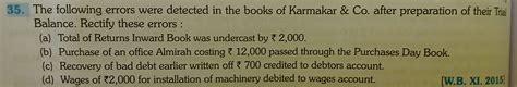 35 the following errors were detected in the books of karmakar and co af