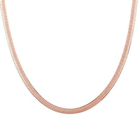 Buy Italian 14k Rose Gold Over Sterling Silver Herringbone Chain
