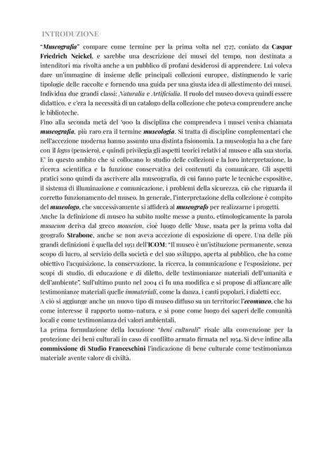 Il Museo Nella Storia Riassunto Sintesi Del Corso Di Storia Docsity