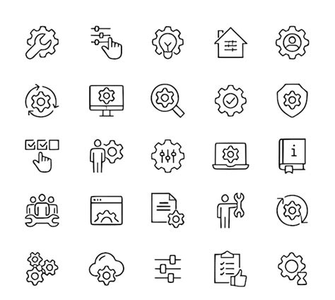 Premium Vector Setting Setup Line Editable Icons Set Vector Illustration In Modern Thin Line