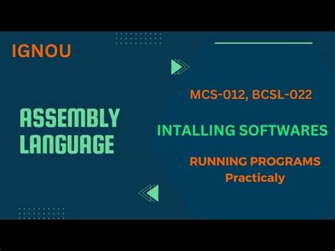 IGNOU BCSL 22 Run 8086 Assembly Programs Practically YouTube