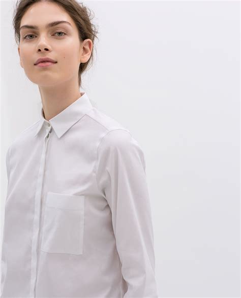 Long Sleeve Shirt Shirts Woman Zara United States Zara White