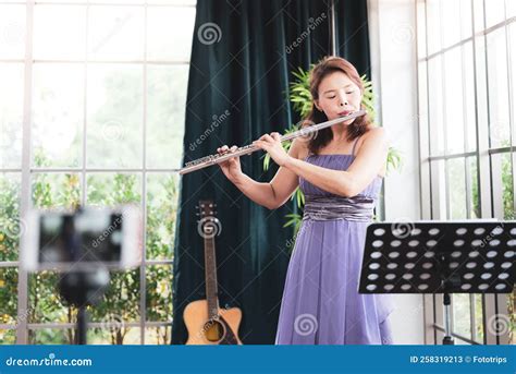 Flute Classical Instrument Profestional Player Playing Song A Young