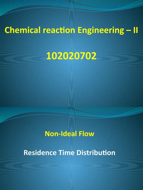 Residence Time Distribution Pdf