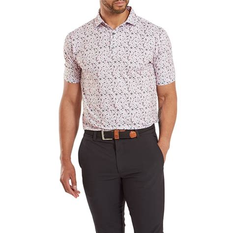 Footjoy Mens Primrose Print Lisle Polo Shirt Golfonline