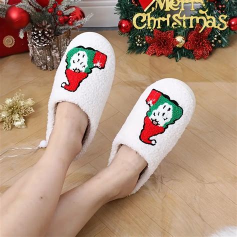 Cartoon Pattern Home Warm Slippers Slip Soft Sole Flat Fuzzy Temu