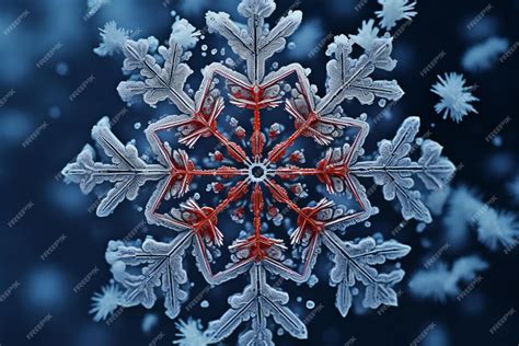 Premium Photo Snowflake On A Dark Blue Background