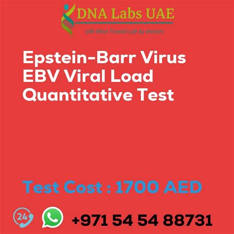 Epstein Barr Virus Ebv Viral Load Quantitative Test Cost Dna Labs Uae