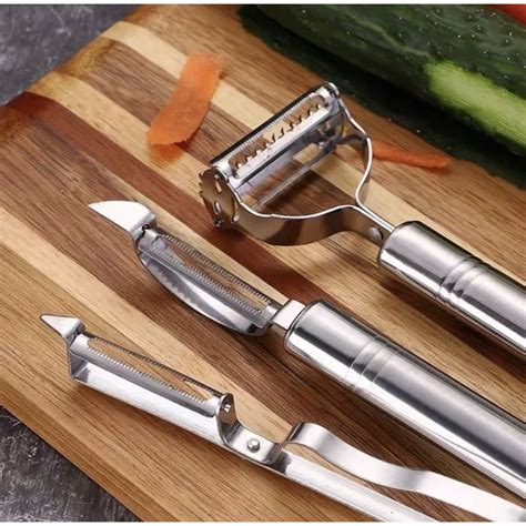 Jual ALAT PENGUPAS STAINLESS 3 IN 1 PISAU PIZZA PENGUPAS BUAH TAJAM