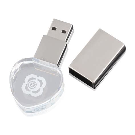 USB 2 0 LED Light Flash Drive Crystal Transparent Glass Pen Drive Memory Stick MS159CL China