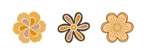 Elemen Bunga Sakura Diatur Bunga Emas Dengan Latar Belakang Putih Terisolasi Desain Kartu Dalam