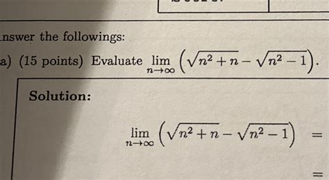 Solved Nswer The Followingsa 15 ﻿points ﻿evaluate