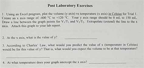Post Laboratory Exercises Using An Excel Program Chegg