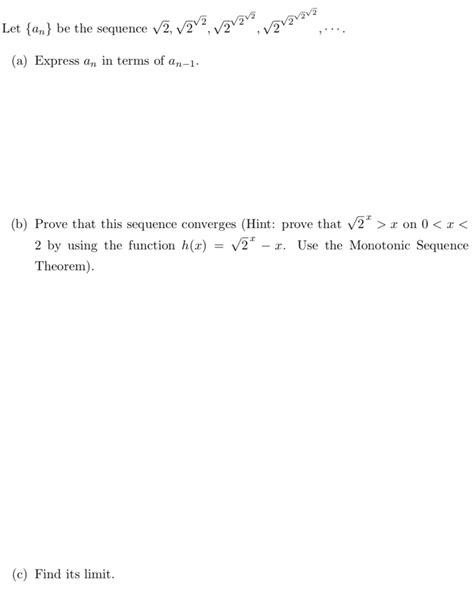 solved let {an} be the sequence v2 v2v2 vav2 varauava a