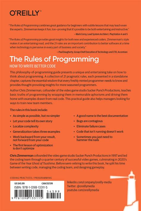 The Rules Of Programming How To Write Better Code By Chris Zimmerman
