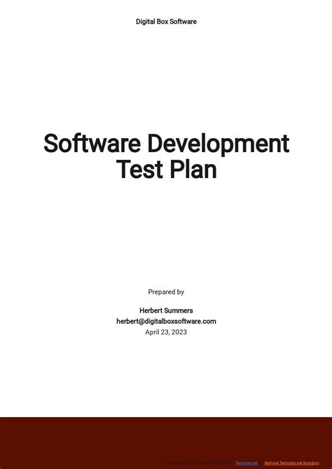 Software Validation Test Plan Template Google Docs Word Apple Pages