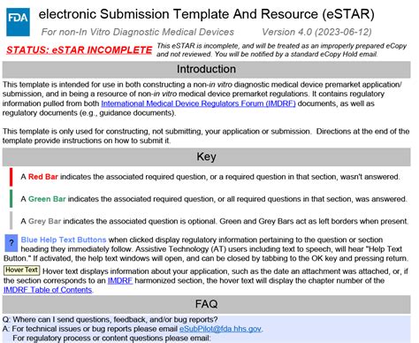 FDA ESTAR Submission Template A Guide To Navigating The Process