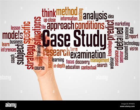 Case Study Word Cloud And Hand With Marker Concept On White Background Stock Photo Alamy