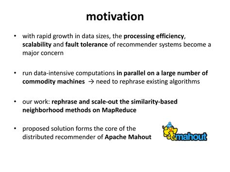 Scalable Similarity Based Neighborhood Methods With Mapreduce Ppt