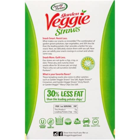 Sensible Portions Sea Salt Garden Veggie Straws 6 Count 6 Oz Ralphs