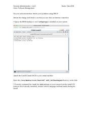 Lab5 SoftwareManagement 2 Doc Systems Administration Lab 5 Linux
