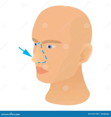 Nose Plastic Correction Icon Cartoon Style Stock Vector Illustration