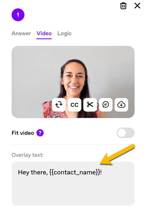 How To Pass Variables Into Overlay Text Videoask