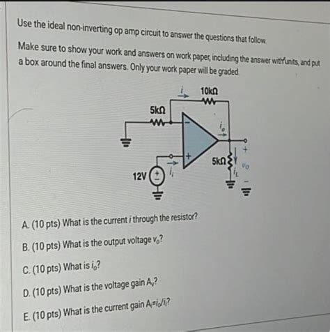 solved use the ideal non inverting op amp circuit to answer